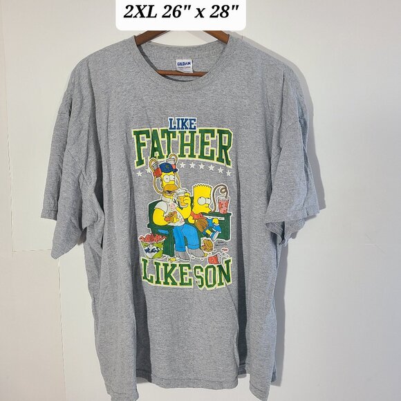Gildan | Shirts | The Simpsons Like Father Like Son Homerbart Simpson ...